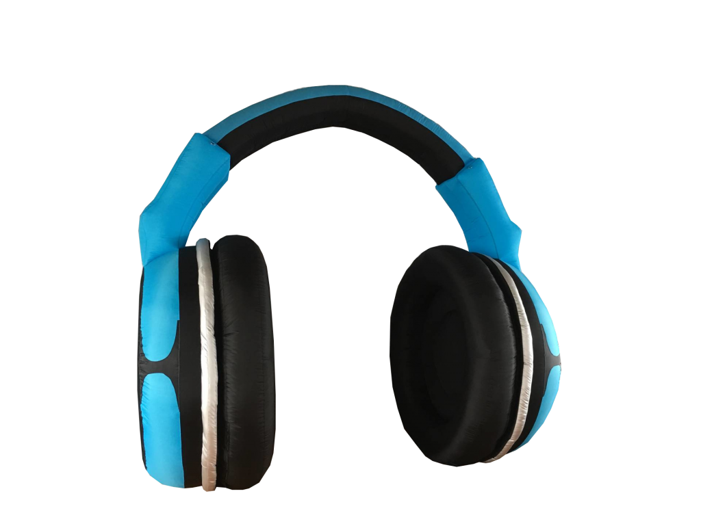 3 Giant RGB Inflatable Headphones for DJ BOOTHS – Silent Sound System