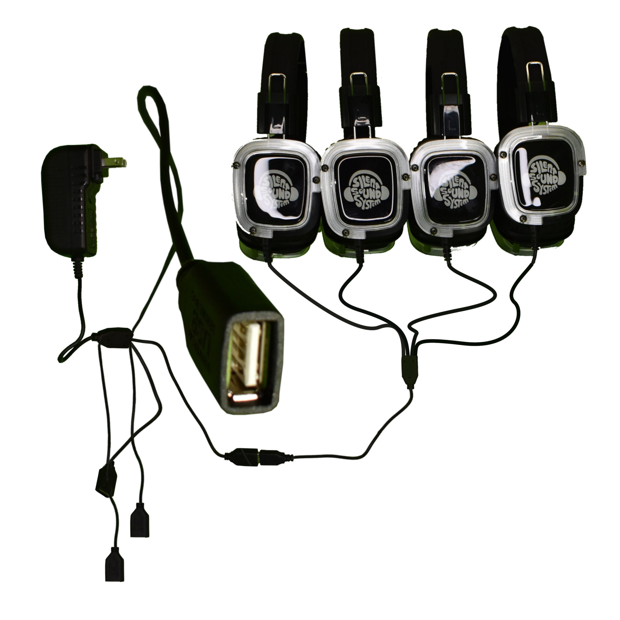 300 Headphones + 3 Transmitters – Silent Sound System