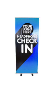 Customizable Retractable Standing Banner – Silent Sound System