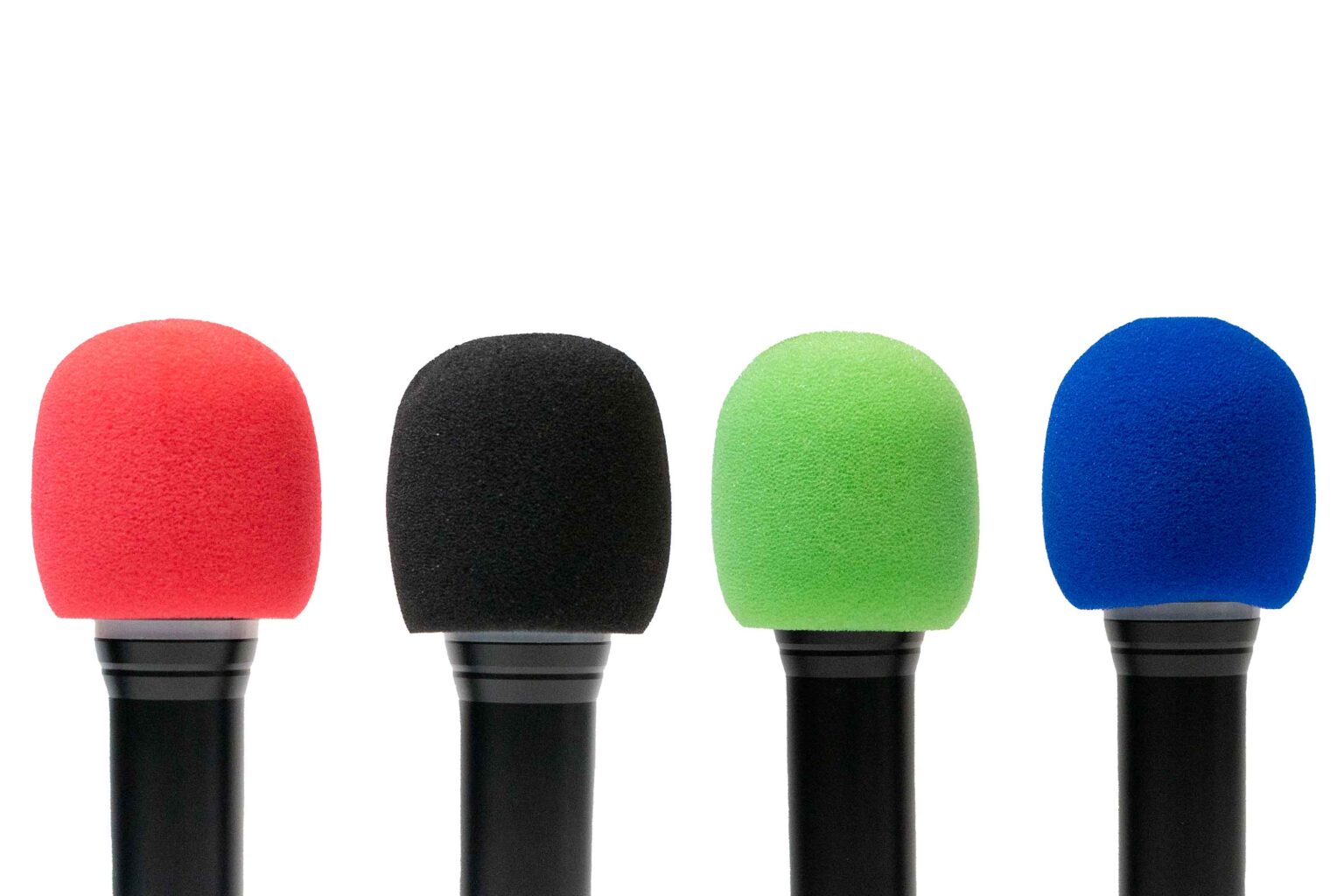 Foam Microphone Covers (4 Pack, RGB & Black) – Silent Sound System